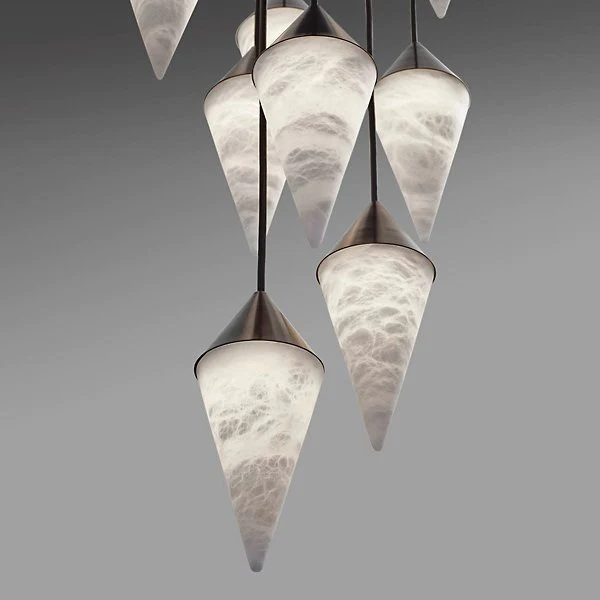 Alabaster Contemporary Alabaster Cone Chandelier ceiling lamp ...