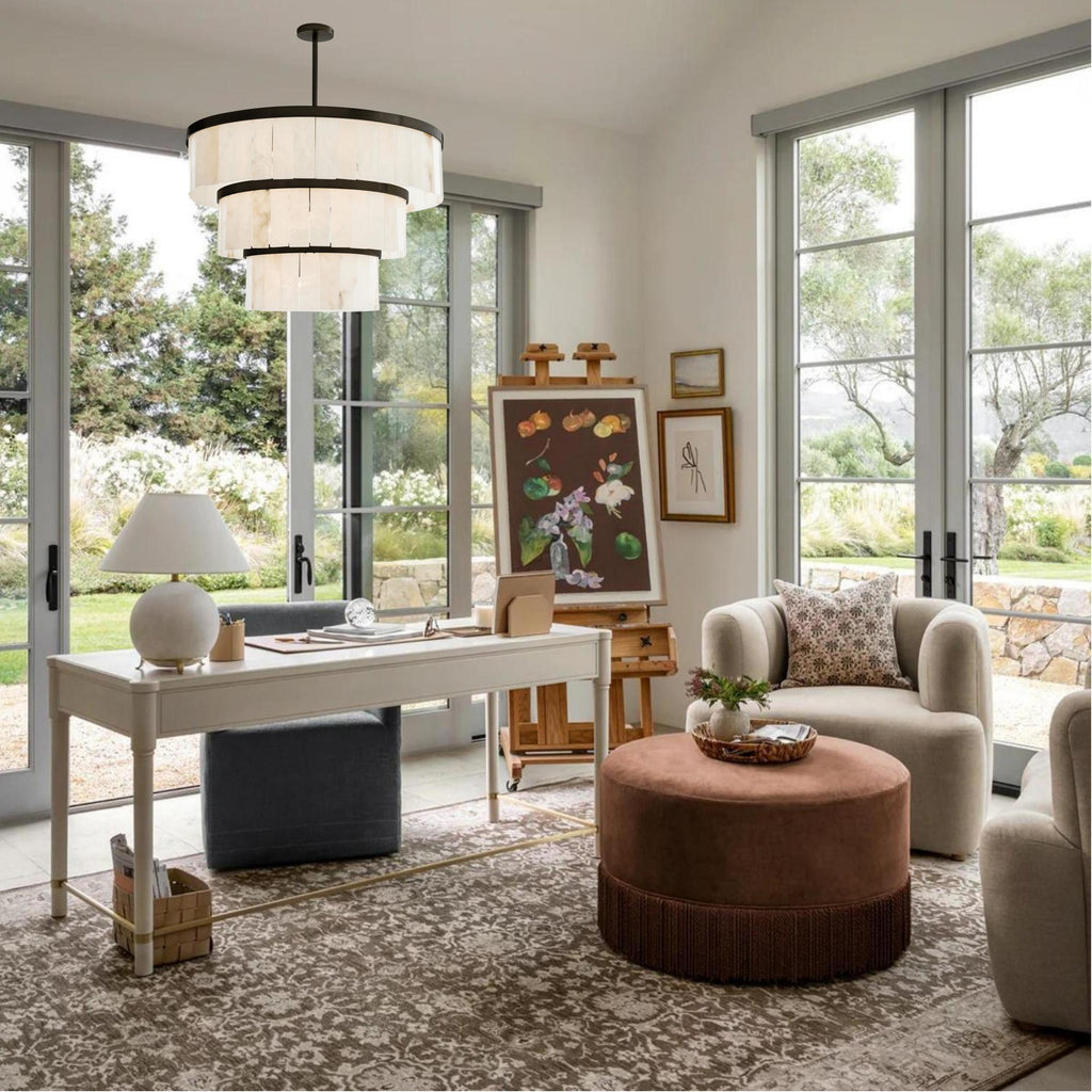 Windham Alabaster 3 Tier Chandelier – Deniselamp