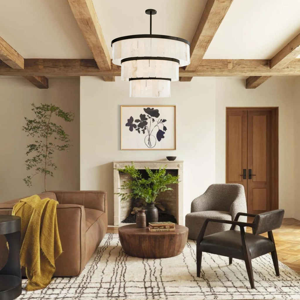 Windham Alabaster 3 Tier Chandelier – Deniselamp